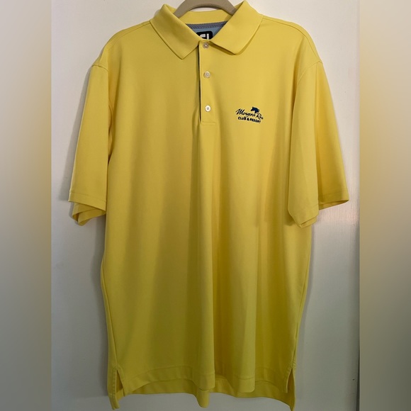 Shirts | Footjoy Polo Mens L Yellow Morgan Run Club Resort Short Sleeve ...